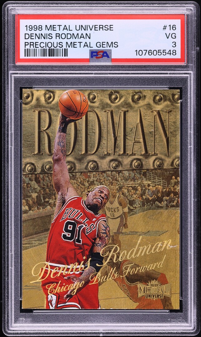 1998 Metal Universe Precious Metal Gems PMG Dennis Rodman /50 #16 PSA 3 ...