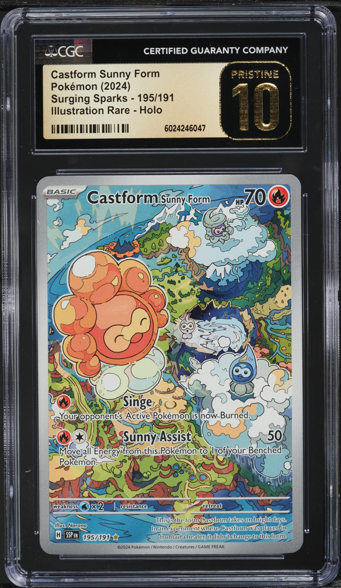2024 Pokemon SV Surging Sparks Illustration Rare Castform Sunny Form CGC 10 on Fanatics Collect
