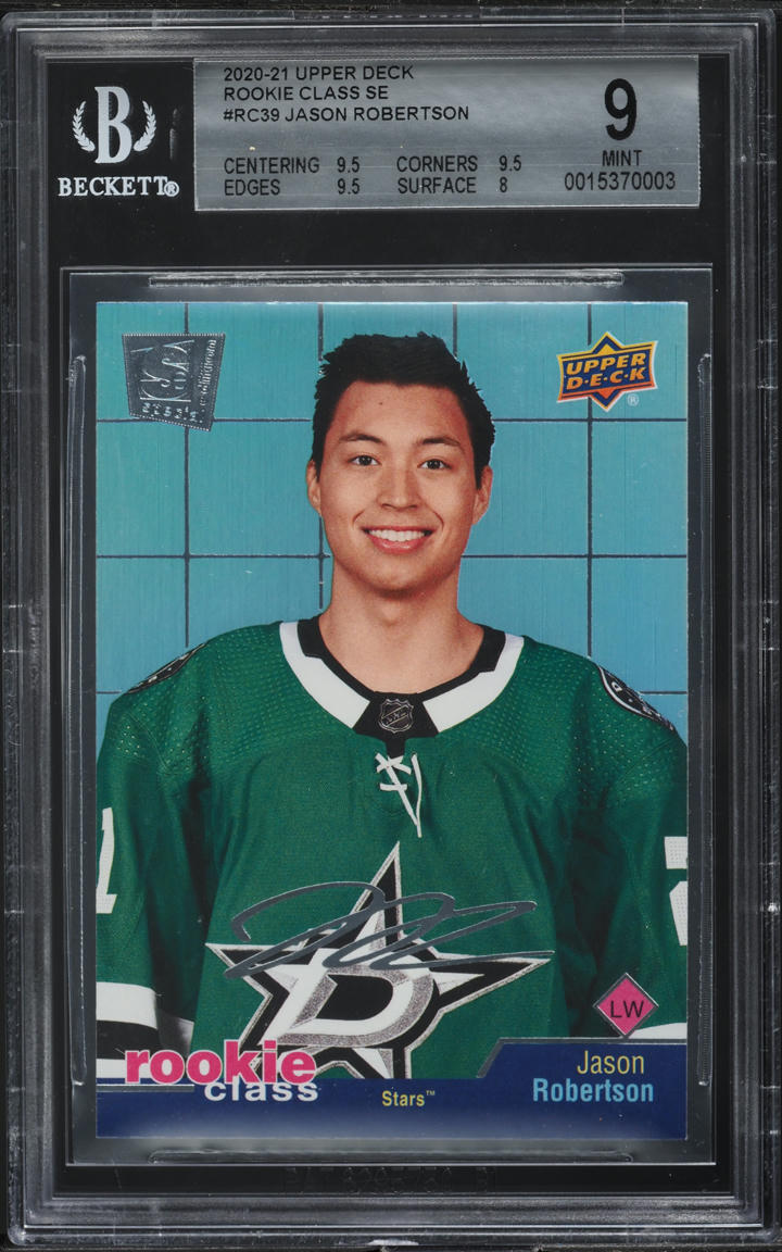 2020 Upper Deck Rookie Class SE Jason Robertson ROOKIE #RC39 BGS 9 MINT ...