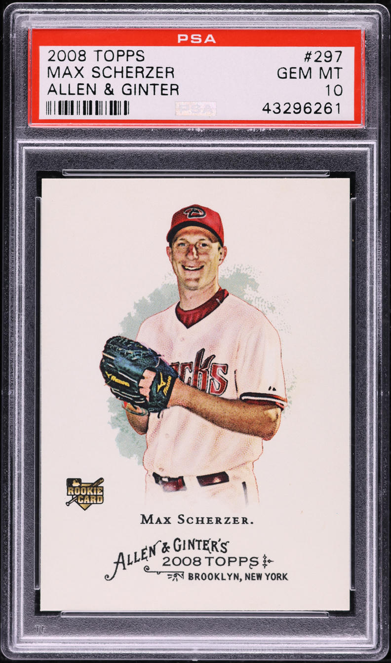 2008 Topps Allen & Ginter Max Scherzer ROOKIE #297 PSA 10 GEM MINT on ...