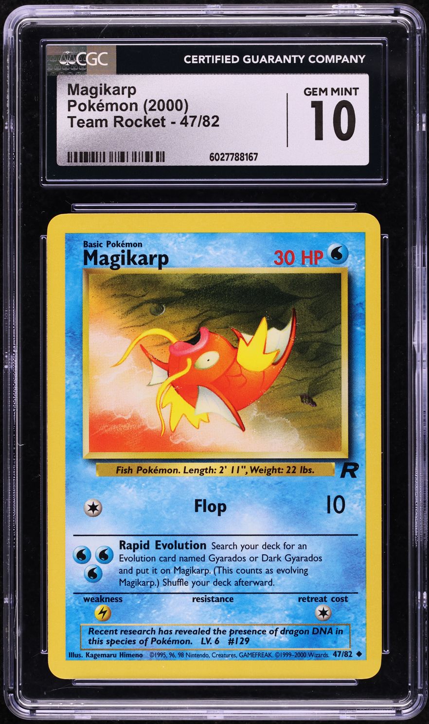 2000 Pokemon Team Rocket Magikarp #47 CGC 10 GEM MINT on Fanatics Collect