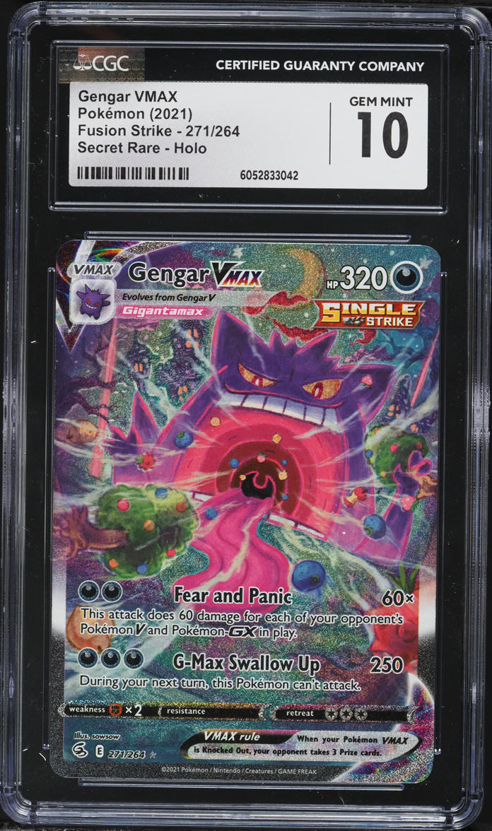 2021 Pokemon Sword & Shield Fusion Strike Full Art Gengar VMAX #271 CGC ...