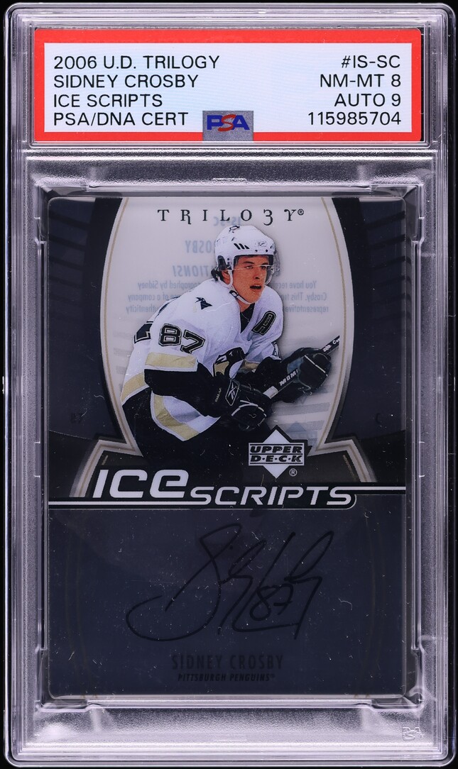 2006 Upper Deck Trilogy Ice Scripts Sidney Crosby AUTO DNA 9 #IS-SC PSA ...