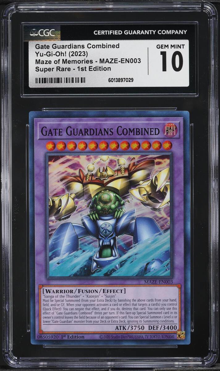2023 Yu-Gi-Oh! MoM 1st Ed Gate Guardians Combined #MAZE-EN003 CGC 10 GEM MINT on Fanatics Collect