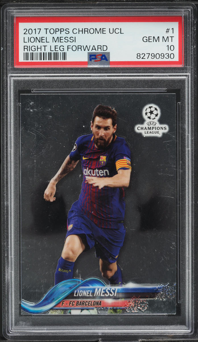 2017 Topps Chrome UEFA Champions League Lionel Messi #1 PSA 10 GEM MINT ...