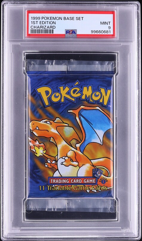 1999 Pokemon Base Set Pack Charizard 1st Edition PSA 9 MINT on Fanatics ...