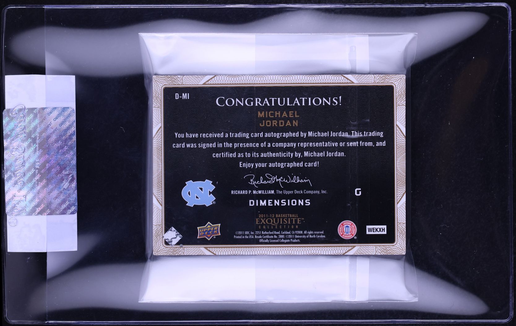 2011 Exquisite Collection Dimensions Michael Jordan AUTO #D-MI CGC AUTH ...