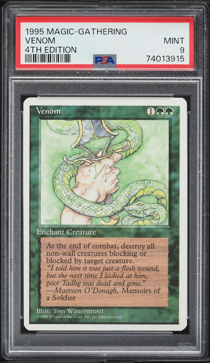 1995 Magic The Gathering MTG 4th Edition Venom PSA 9 MINT on Fanatics ...