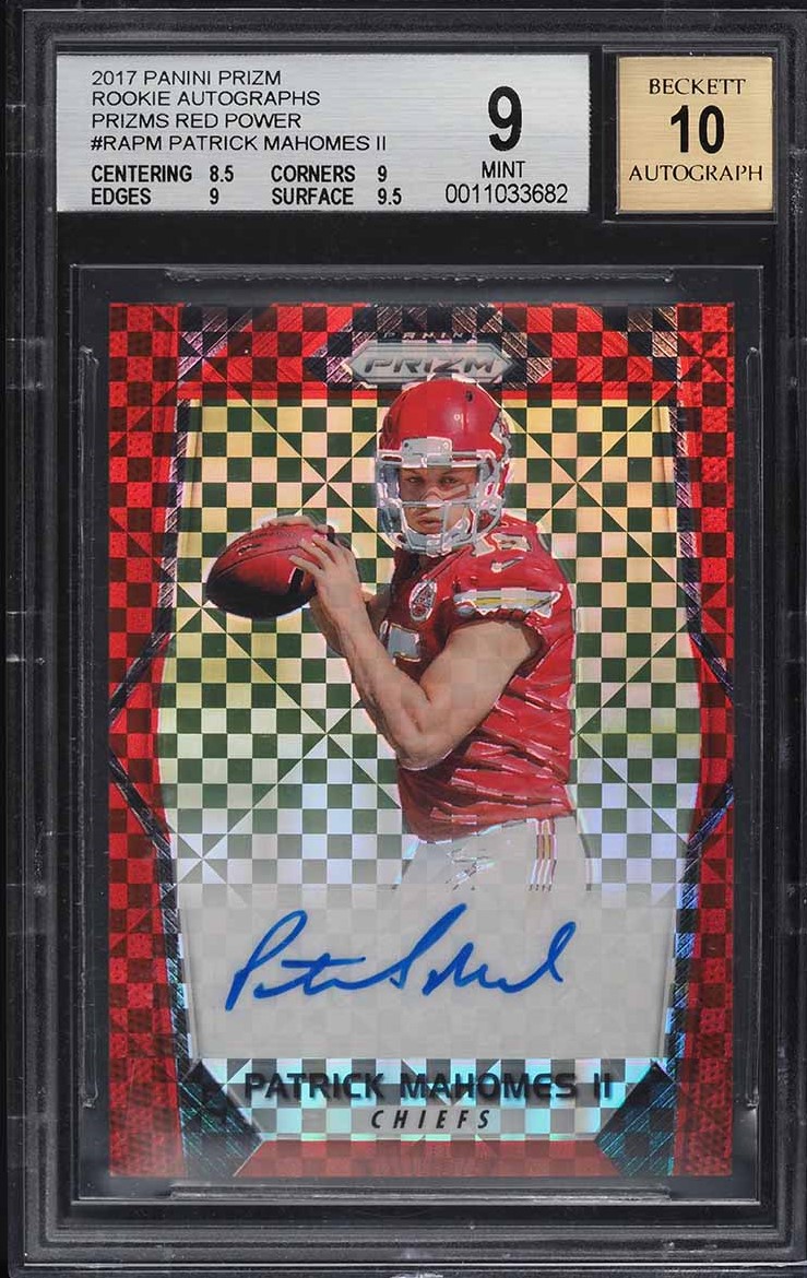 2017 Panini Prizm Red Power Prizms Patrick Mahomes II ROOKIE RC AUTO ...