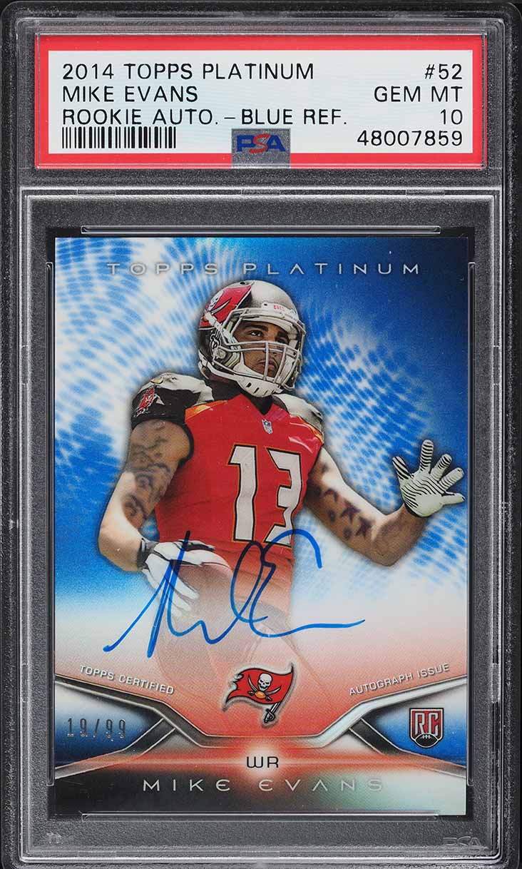 2014 Topps Platinum Blue Refractor Mike Evans ROOKIE AUTO /99 #52 PSA ...
