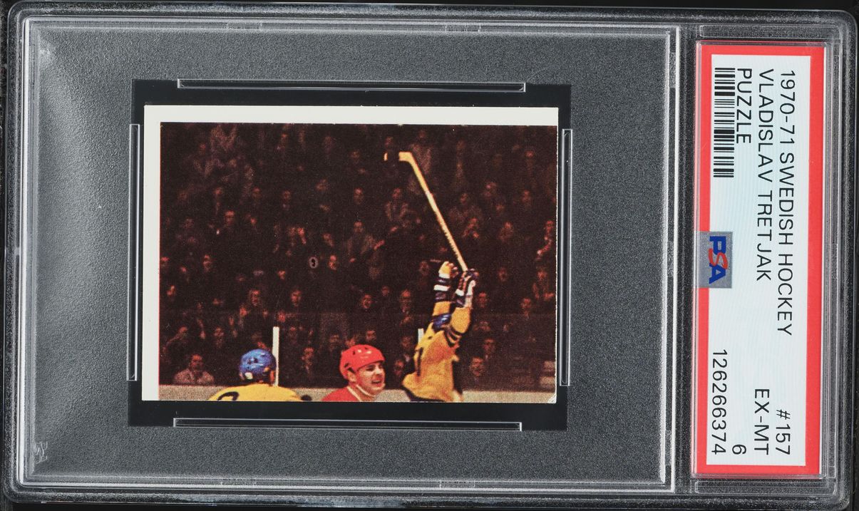 1970 Swedish Hockey Puzzle Vladislav Tretjak ROOKIE #157 PSA 6 EXMT on ...