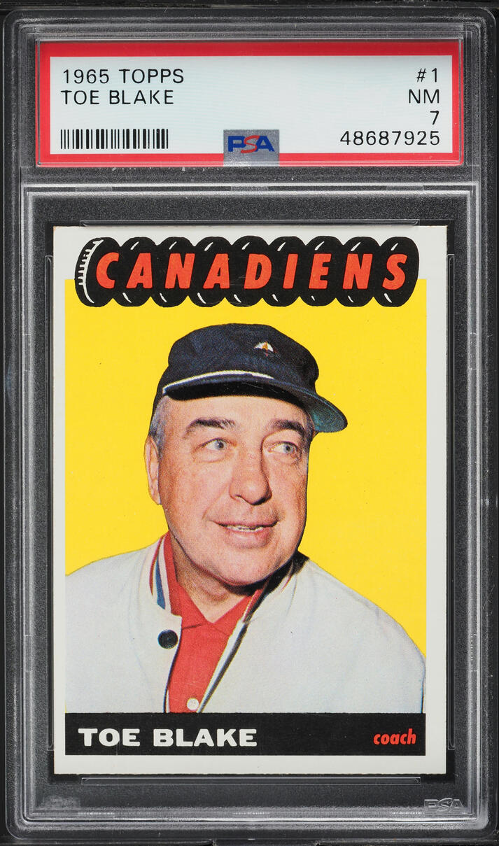 1965 Topps Hockey Toe Blake #1 PSA 7 NRMT on Fanatics Collect