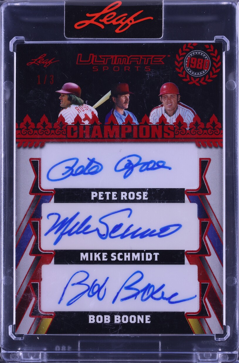 2024 Leaf Ultimate Sports Champions Red Rose Schmidt Boone AUTO 1/3 CGC ...