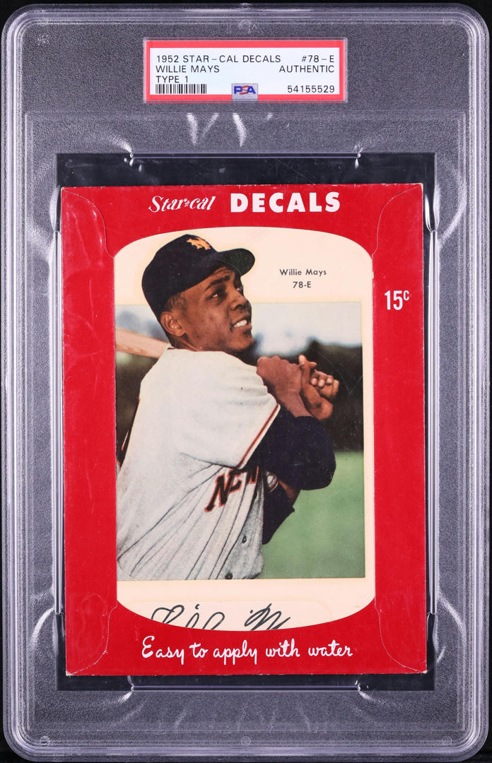 1952 Star-Cal Decals Type 1 Willie Mays #78-E PSA AUTH on Fanatics Collect