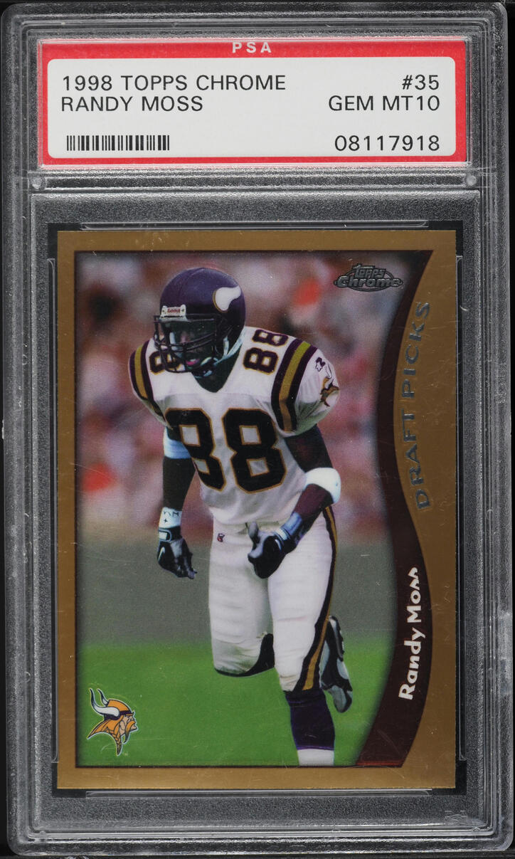 1998 Topps Chrome Randy Moss ROOKIE #35 PSA 10 GEM MINT on Fanatics Collect