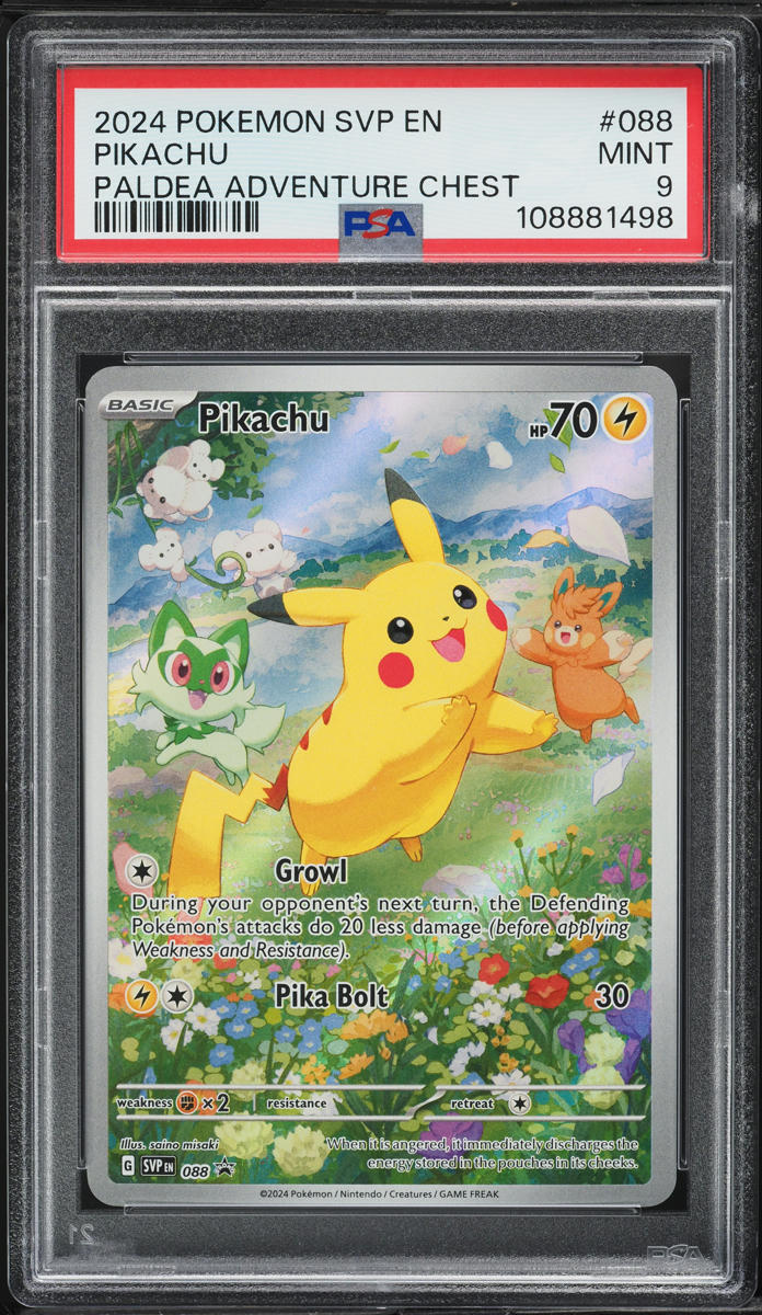 2024 Pokemon SV Black Star Promo Adventure Chest Pikachu #88 PSA 9 MINT ...