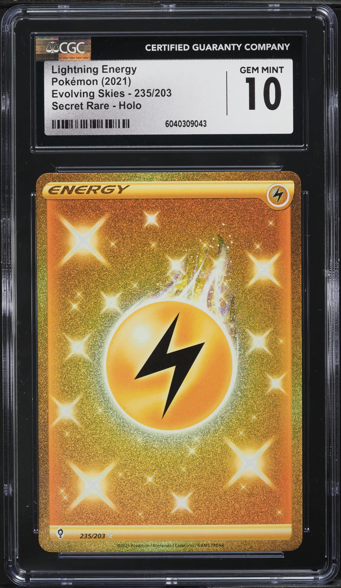 2021 Pokemon SWSH Evolving Skies Hyper Rare Lightning Energy #235 CGC ...