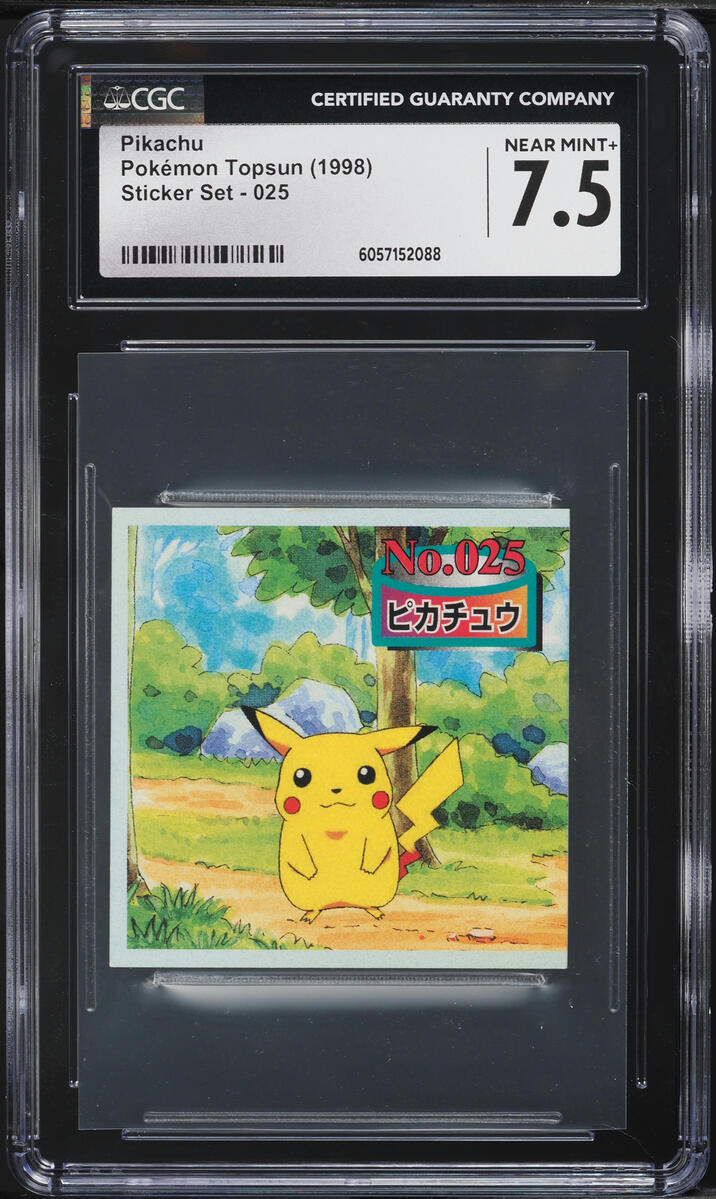 1998 Pokemon Japanese Topsun Sticker Set Pikachu #025 CGC 7.5 NRMT+ on ...