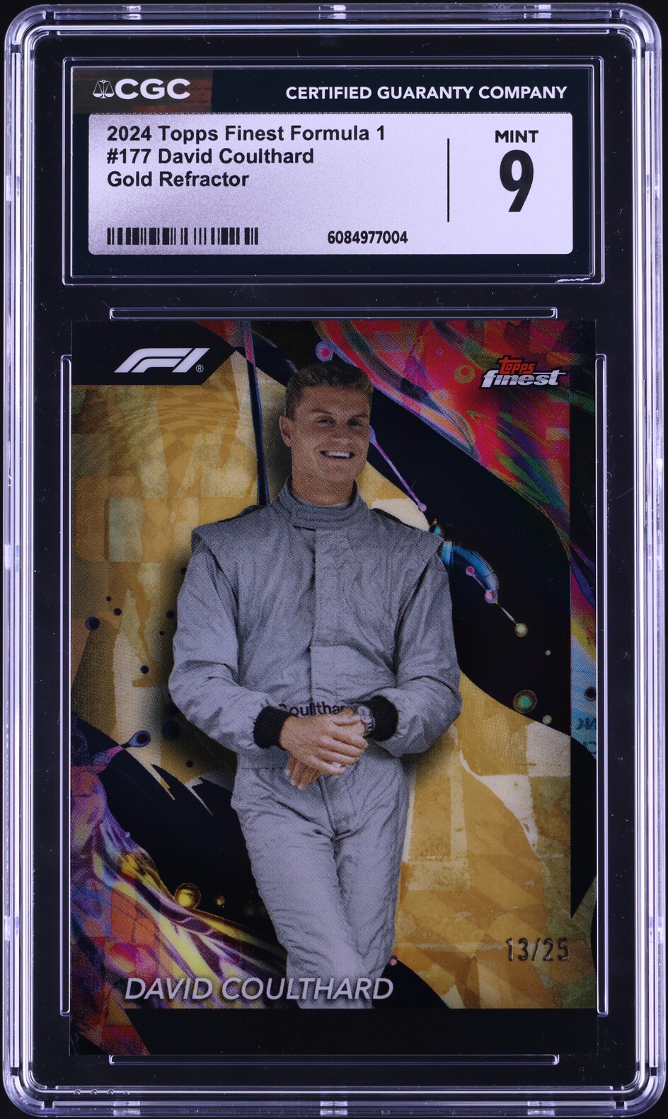 2024 Finest Formula 1 F1 Gold Refractor David Coulthard /25 #177 CGC 9 ...