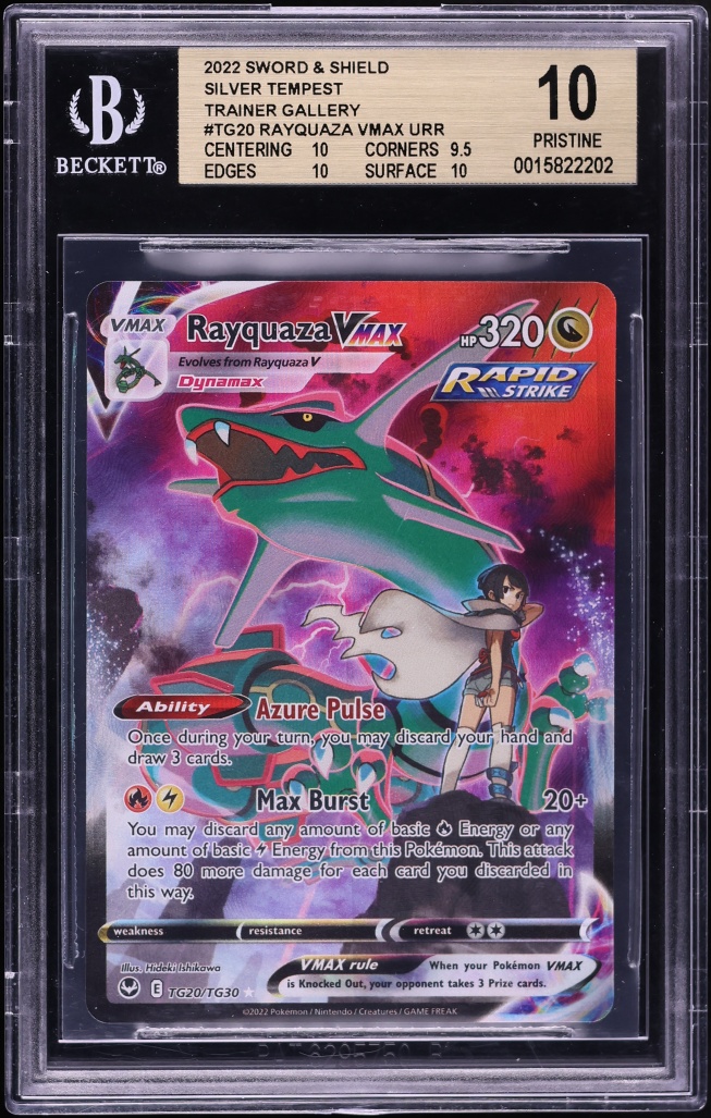 2022 Pokemon Sword & Shield Silver Tempest Full Art Rayquaza VMAX #TG20 ...