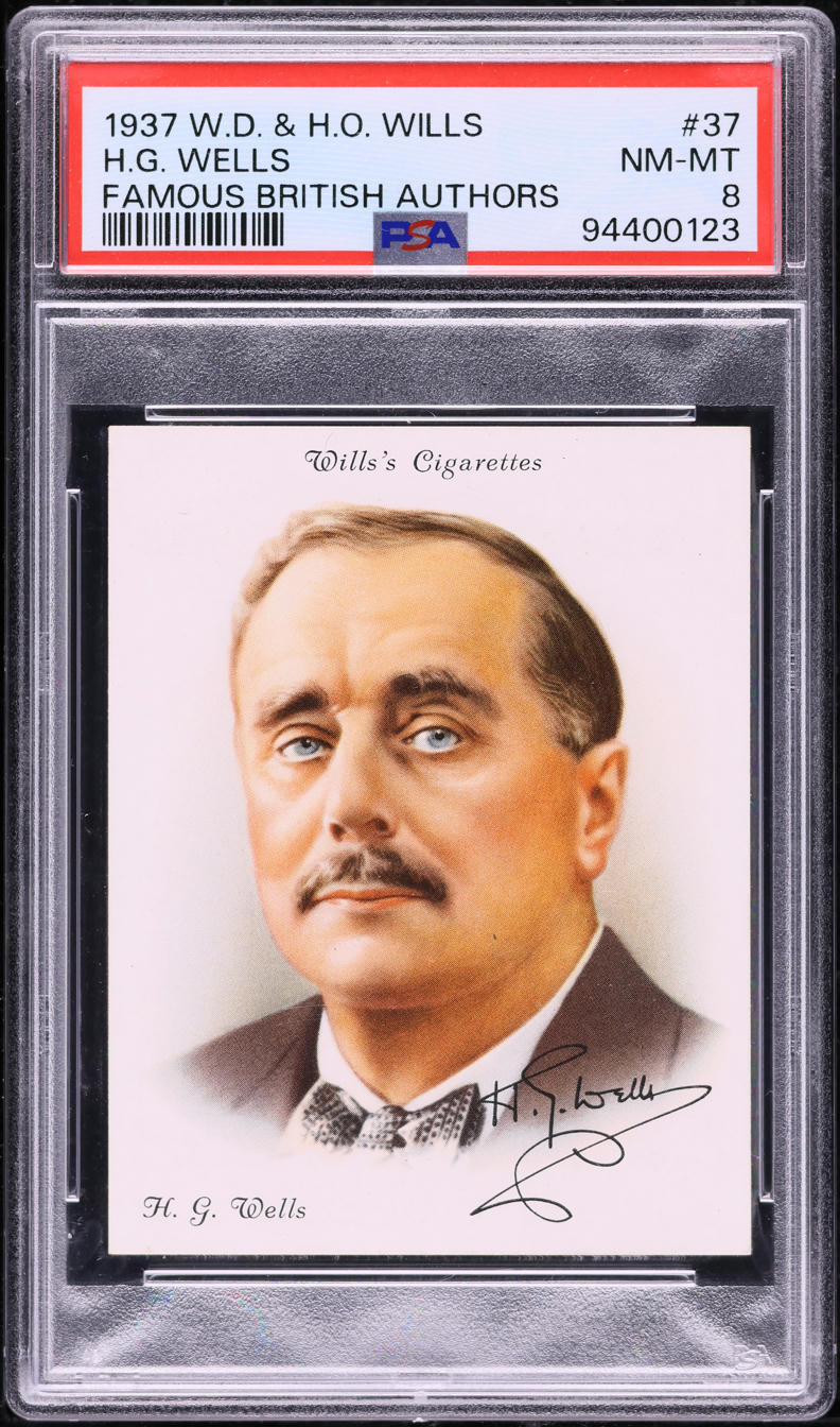 1937 W.D. & H.O. Wills Famous British Authors H.G. Wells #37 PSA 8 NM-MT on Fanatics Collect