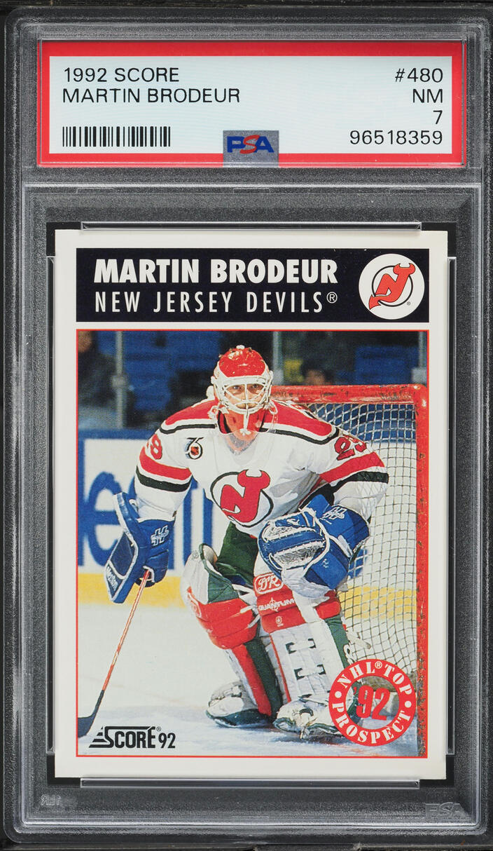 1992 Score Hockey Martin Brodeur #480 PSA 7 NRMT on Fanatics Collect