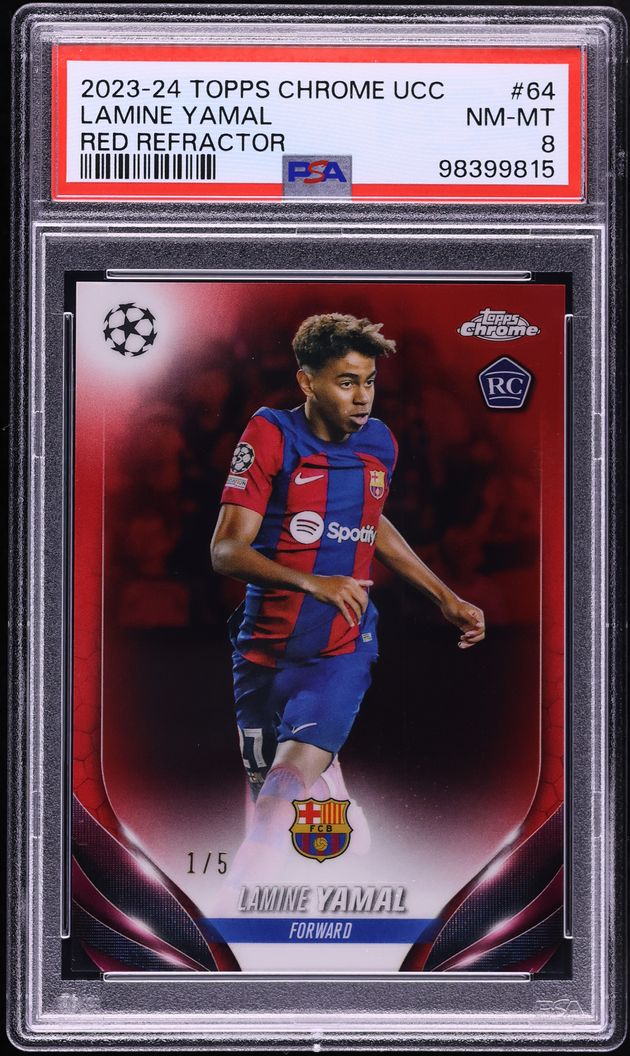 2023 Topps Chrome UEFA Club Competitions Red Refractor Lamine Yamal ...