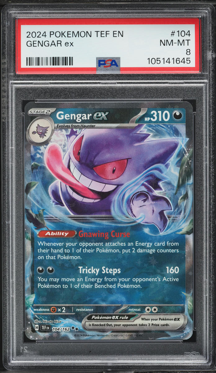 2024 Pokemon Scarlet & Violet Temporal Forces Holo Gengar ex #104 PSA 8 ...