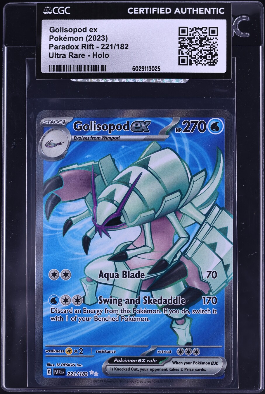 2023 Pokemon Sword & Shield Paradox Rift Full Art Golisopod ex #221 CGC ...