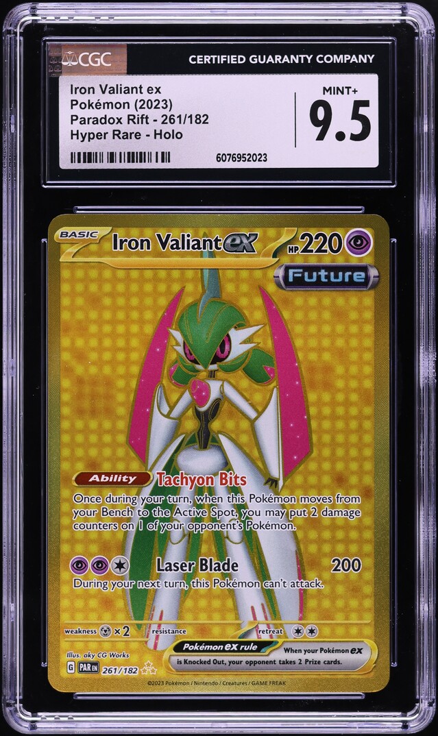 2023 Pokemon SV Paradox Rift Gold Rare Iron Valiant ex #261 CGC 9.5 ...
