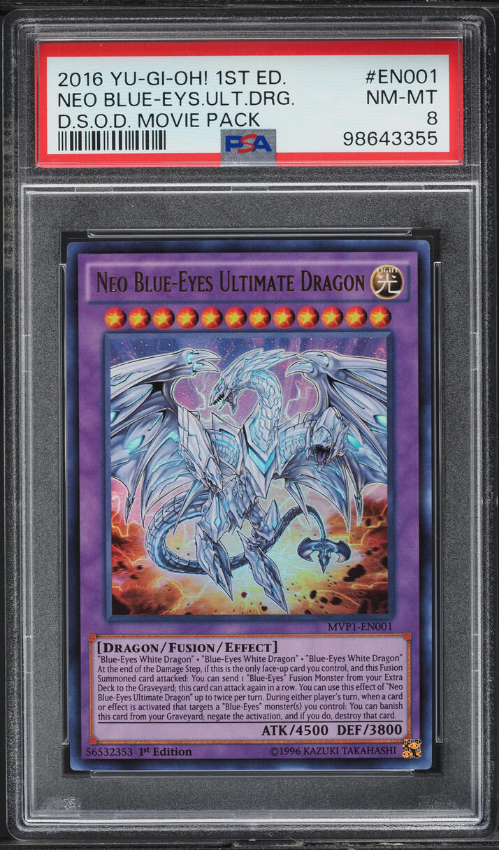 2016 Yu-Gi-Oh! DSOD Movie Pack 1st Ed Neo Blue-Eyes Ultimate Dragon PSA 8 NM-MT on Fanatics Collect