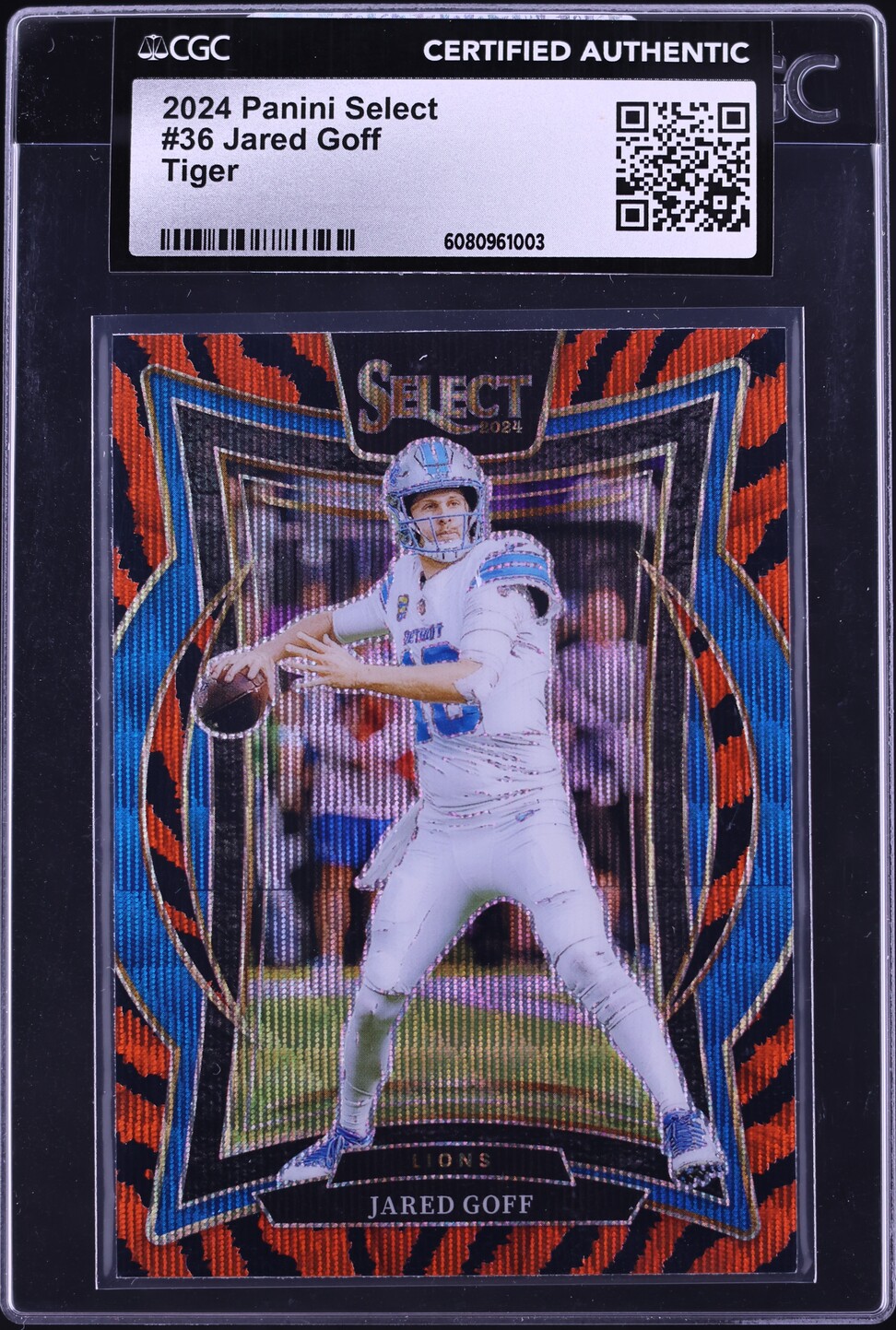 2024 Select Concourse Tiger Prizm Jared Goff #36 CGC AUTH on Fanatics ...