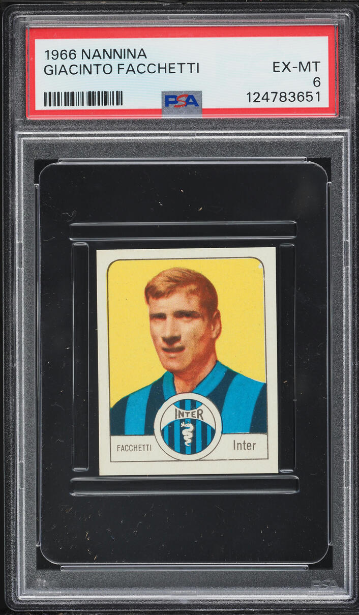 1961 Nannina Calciatori Gol Giacinto Facchetti YELLOW BACKGROUND PSA 6 ...