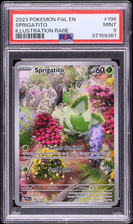 2023 Pokemon SV Paldea Evolved IR Sprigatito #196 PSA 9 MINT on ...
