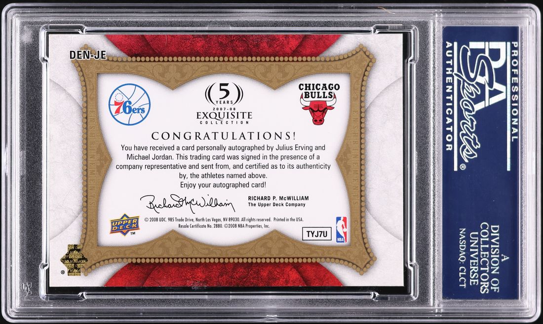 2007 Exquisite Enshrinements Michael Jordan Julius Erving AUTO 10/10 # ...