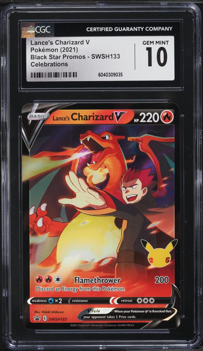 2021 Pokemon SWSH Black Star Promo Celebrations Lance's Charizard V ...