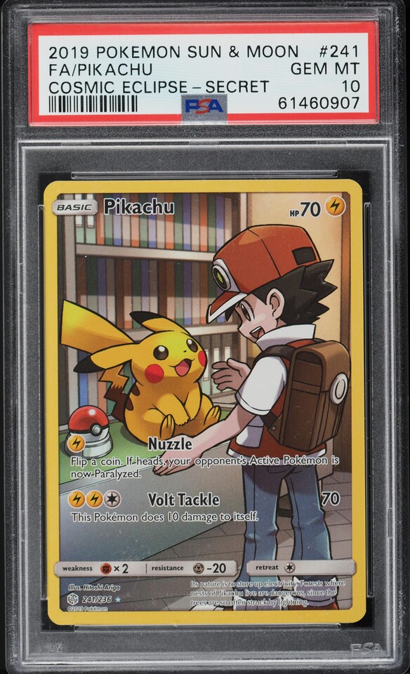 2019 Pokemon SM Cosmic Eclipse Character Art Pikachu #241 PSA 10 GEM ...
