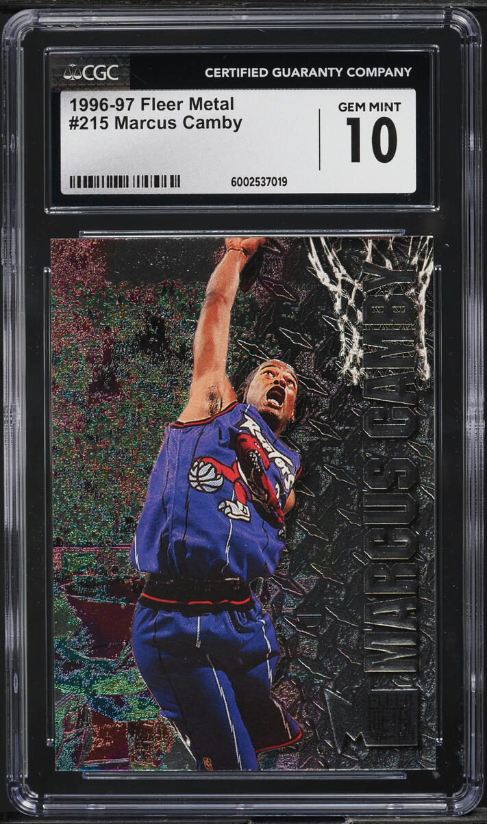1996 Metal Basketball Marcus Camby ROOKIE #215 CGC 10 GEM MINT on ...