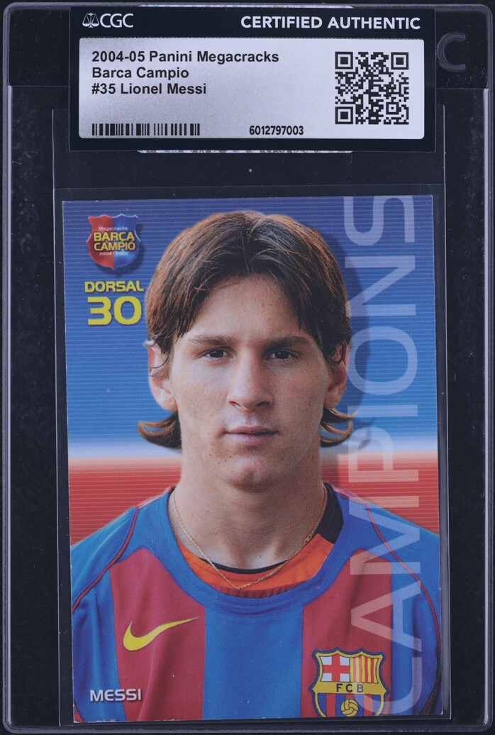 2004 Panini Megacracks Barca Campio Lionel Messi ROOKIE #35 CGC AUTH on ...