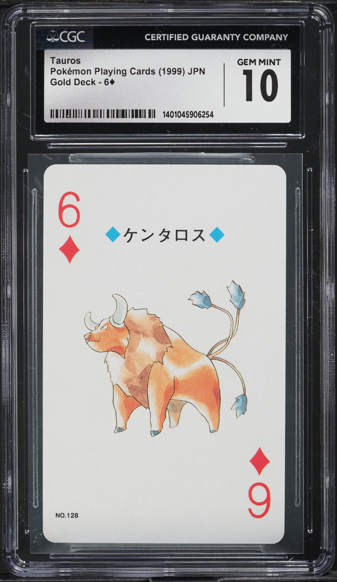 1999 Pokemon Japanese Gold Poker Set Nintendo Playing Card Tauros CGC ...