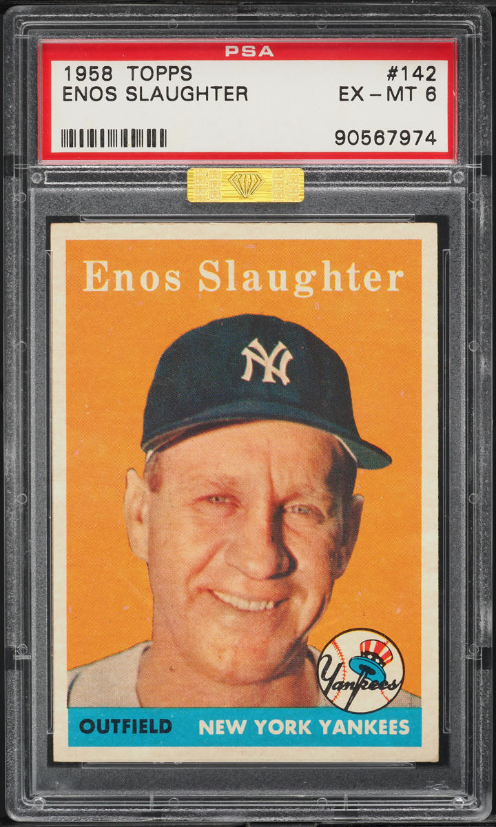 1958 Topps Enos Slaughter #142 MBA PSA 6 EXMT on Fanatics Collect