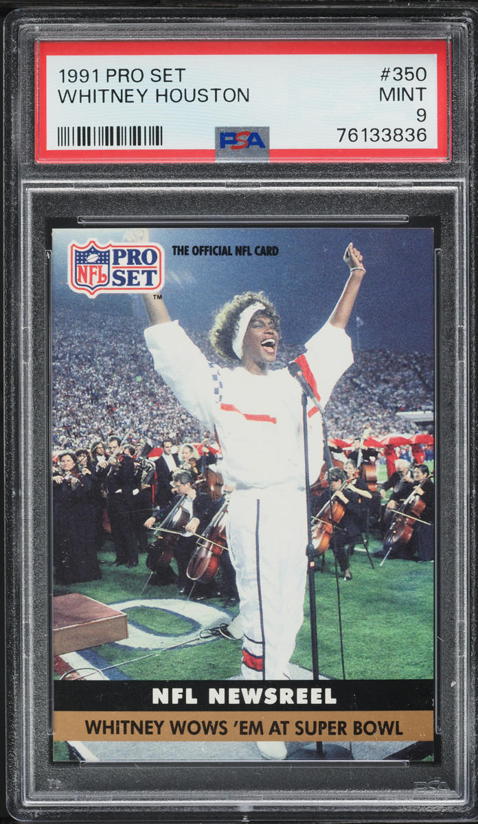 1991 Pro Set Football Whitney Houston #350 PSA 9 MINT on Fanatics Collect
