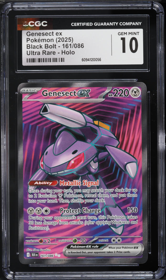 2025 Pokemon Scarlet & Violet Black Bolt Full Art Genesect ex #161 CGC ...