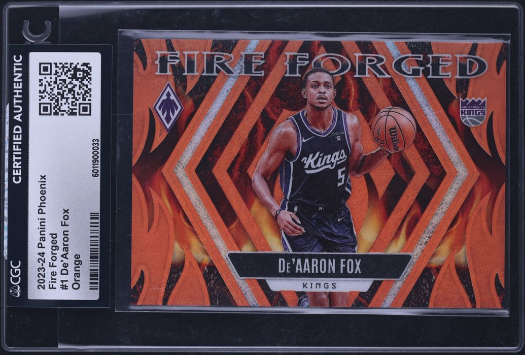 2023 Panini Phoenix Fire Forged Orange De'Aaron Fox /49 #1 CGC AUTH on ...