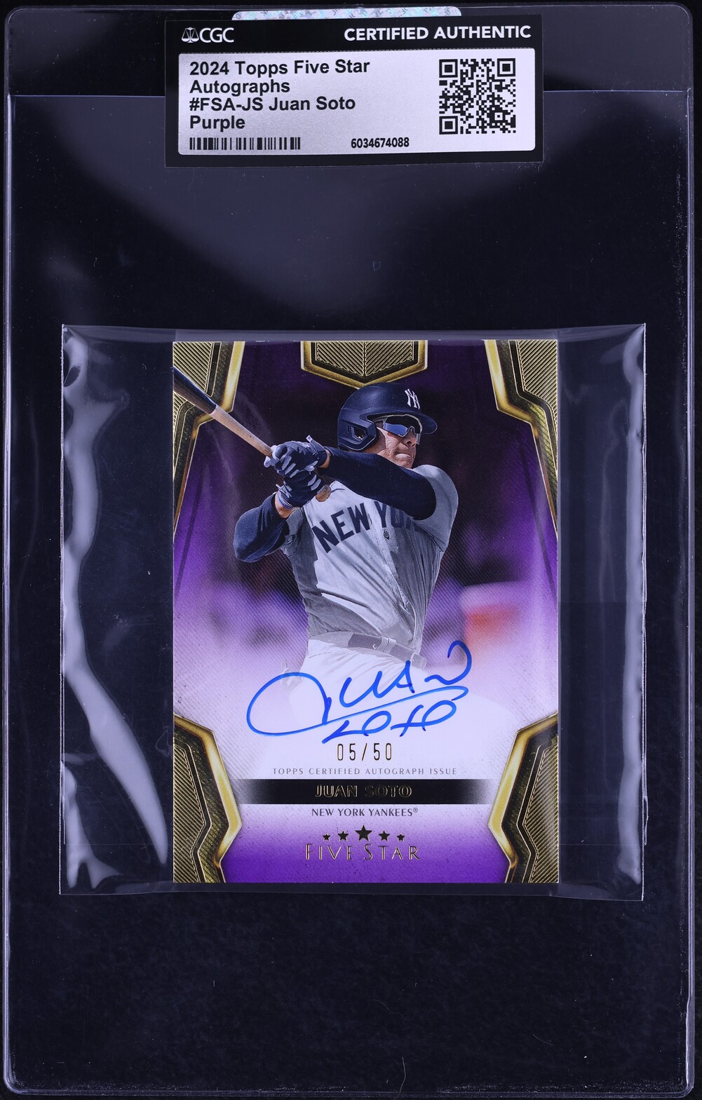 2024 Topps Five Star Purple Juan Soto AUTO /50 #FSA-JS CGC AUTH on ...