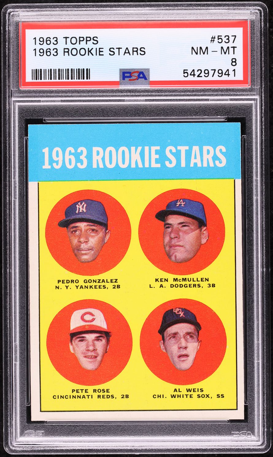 1963 Topps Pete Rose ROOKIE #537 PSA 8 NM-MT on Fanatics Collect