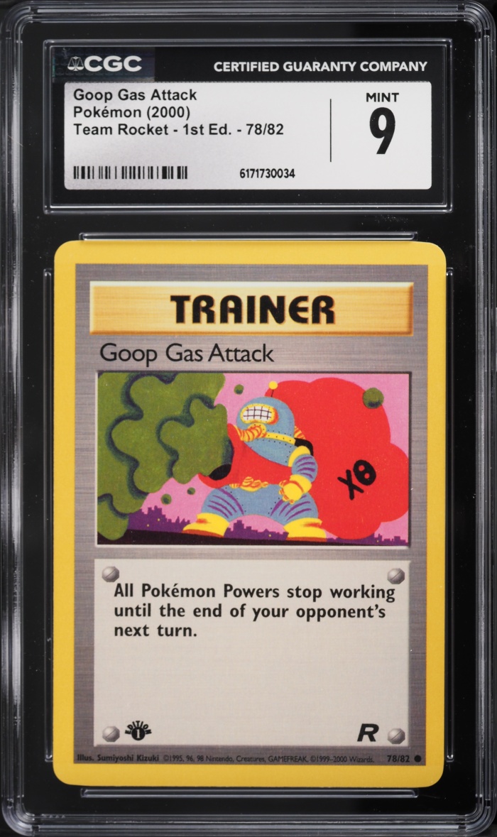 2000 Pokemon Team Rocket 1st Edition Goop Gas Attack #78 CGC 9 MINT on ...