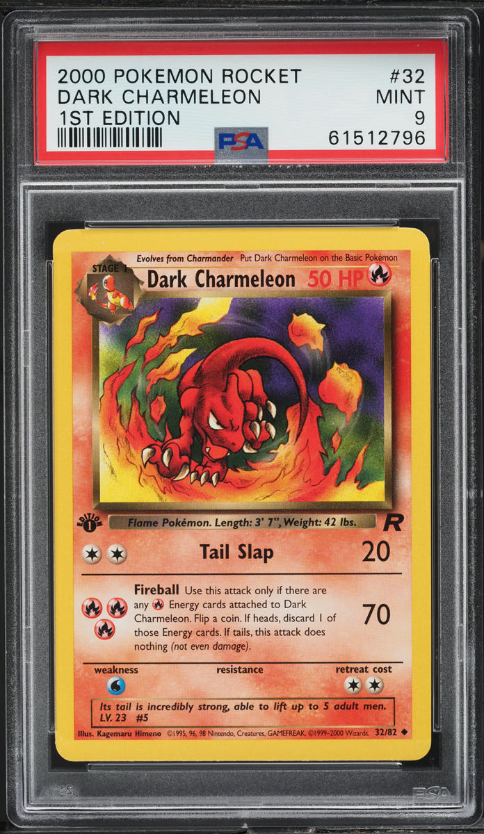 2000 Pokemon Team Rocket 1st Edition Dark Charmeleon #32 PSA 9 MINT on ...
