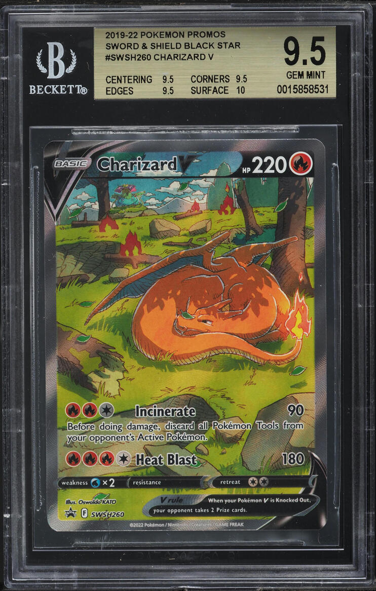 2022 Pokemon SWSH Black Star Promo Ultra Premium Charizard V #260 BGS 9 ...