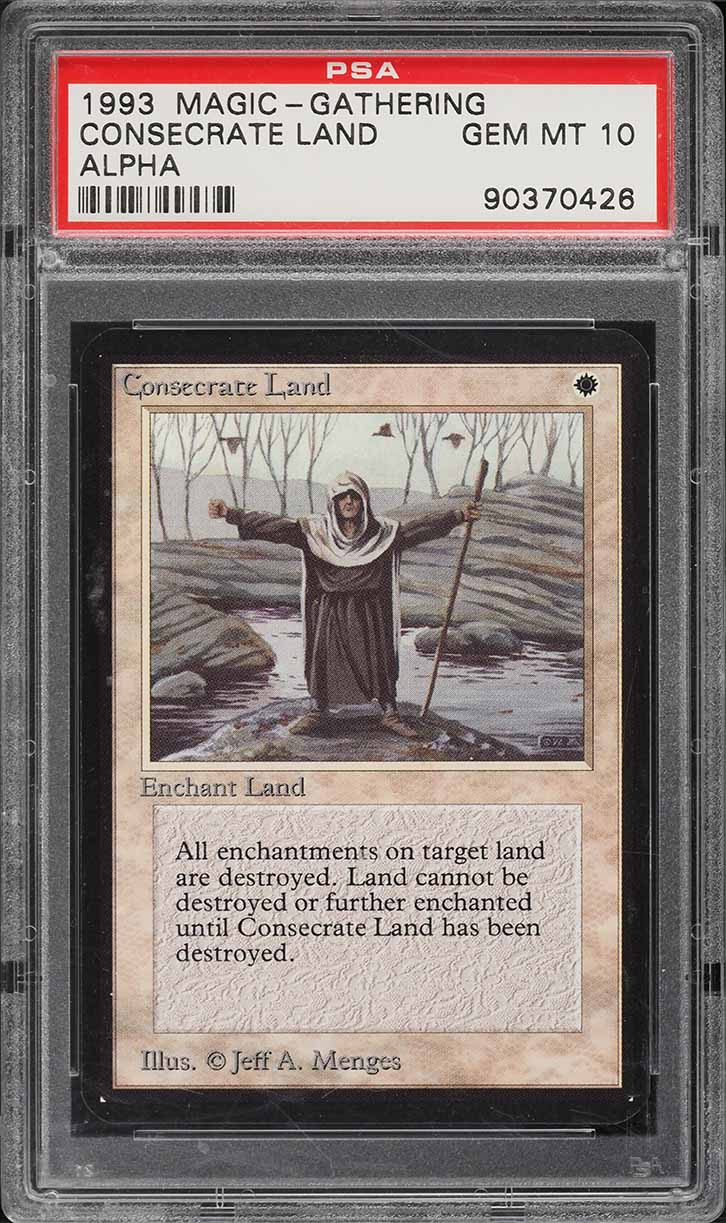 1993 Magic The Gathering MTG Alpha Consecrate Land U W PSA 10 GEM MINT ...
